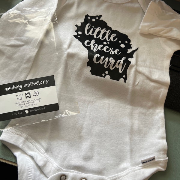 Little Cheese Curd Baby Bodysuit, Cute Wisconsin Baby Shirt, WI Cheese ...