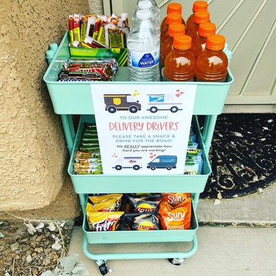 Delivery Driver Snack & Drink Sign, Mail Carrier, Packages, Essential ...