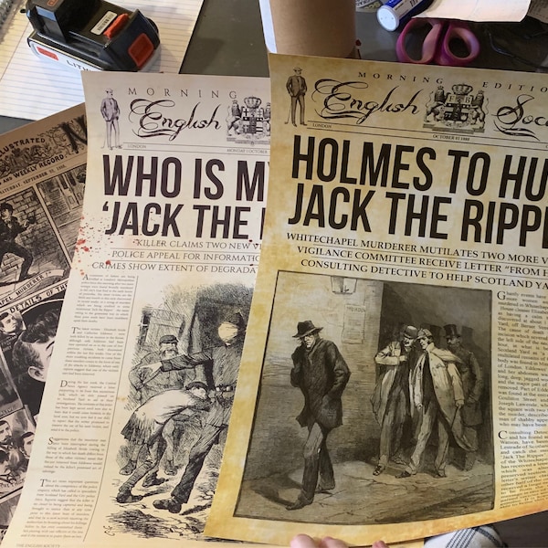 Sherlock Holmes Retro Newspaper - Holmes to Hunt Jack the Ripper - Etsy UK