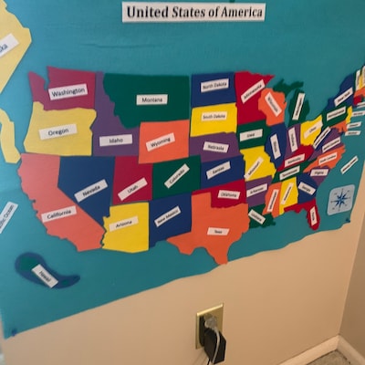 Felt Map United States of America US Map Geography Gift Social Studies ...