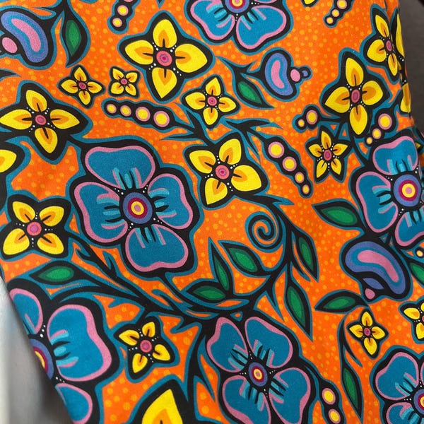 Jackie Traverse Ojibway Florals Cotton 60" Wide- First Nations Fabric ...