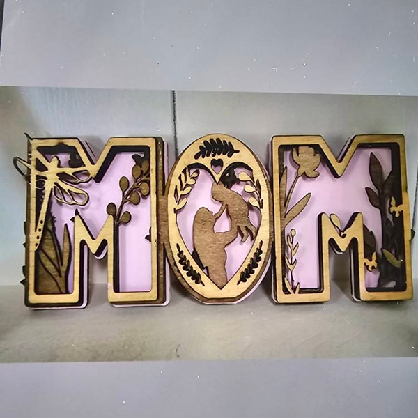 MOM Laser Cut File Mother's Day Svg File and Laser Cut Mothers Day ...