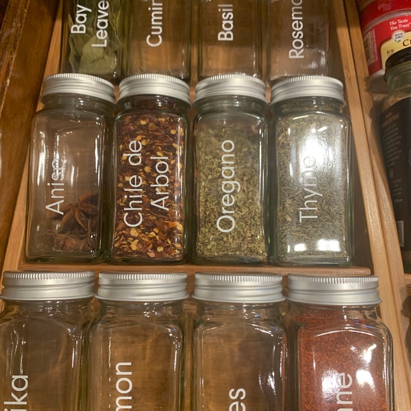 Custom Spice Vinyl Decals, Kitchen Organization, Sticker Spice Jar ...