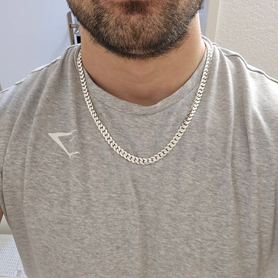 18.5mm 30inch 999 Pure Solid Silver Hand Made Cuban Link With Real Red ...