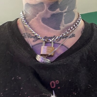 Double Gold Padlock Chain Necklace Punk Jewellery Grunge - Etsy