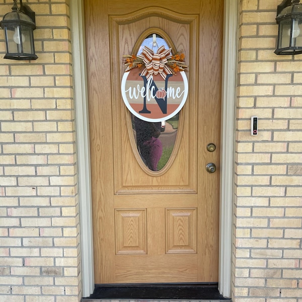 Fall Front Door Decor | Last Name/initial | Fall Wreath | Fall Door ...