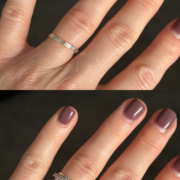 Recycled Silver Ring Square 1mm Sterling Silver Simple Stacking or ...