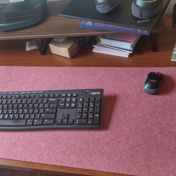Felt Desk Mat Green, Custom Size Desk Pad Green, Felt Extended Mouse ...