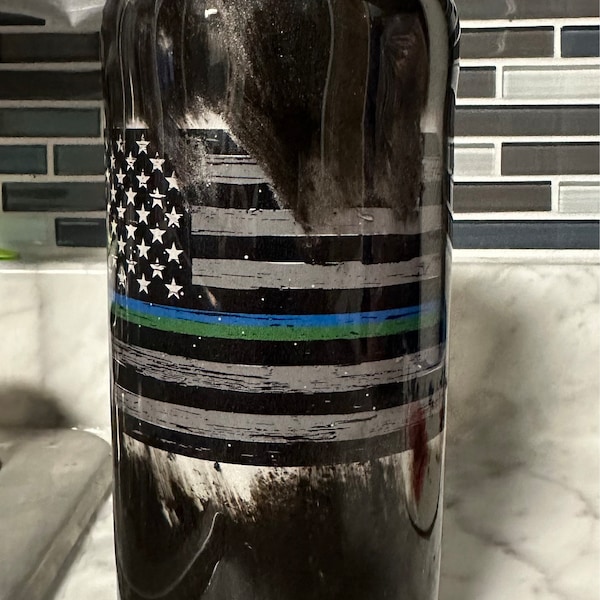Thin Blue Line LEO American Flag Badge Vehicle Decal. Vinyl Decal. Law ...