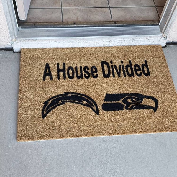 House Divided Sports Coir Doormat: Personalized Welcome Mat - Etsy