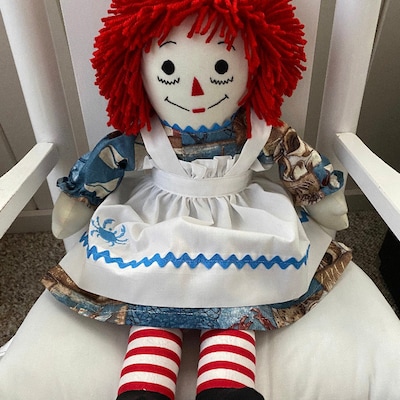 36 Inch Large Raggedy Ann Doll Traditional Blue Dress Handmade Doll - Etsy