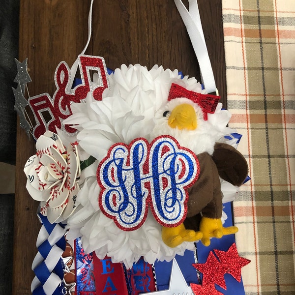 Royal Blue Double Homecoming Mum / Custom Made Double Homecoming Mum ...