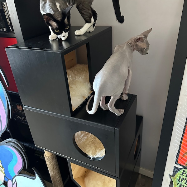 Freestanding Wooden Modular Cat House - Etsy