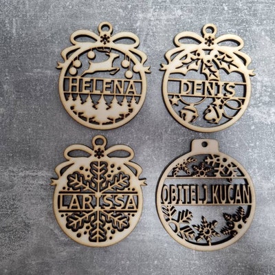 Christmas Ornament With Editable Files. Personalizable Three Designs ...