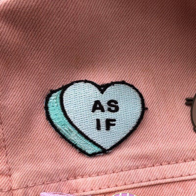 Candy Heart Patch Iron on Embroidered Applique as If Thank U Next Bad ...