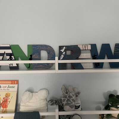 Peter Pan Themed Blue Nursery Letters - Etsy