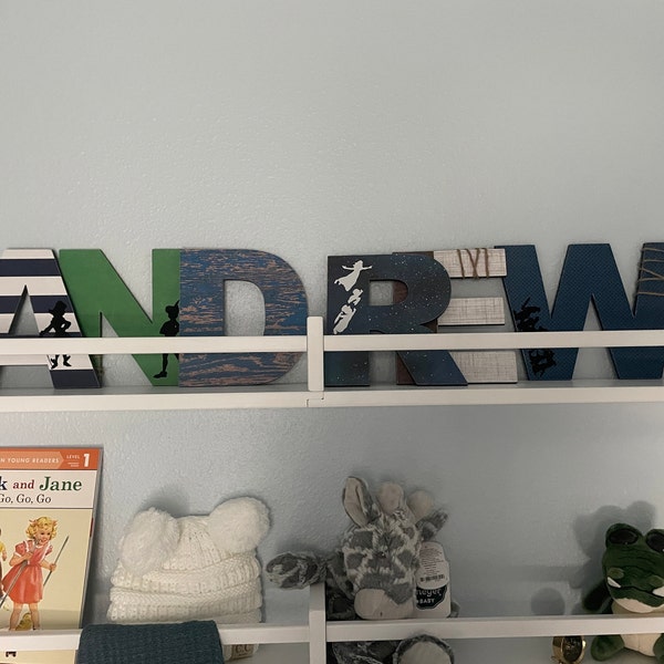 Peter Pan Themed Blue Nursery Letters - Etsy