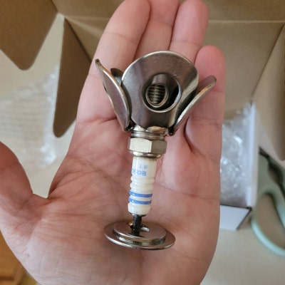 Spark Plug Flower Scrap Metal Rose Welded Upcycled Artwork Gift for ...
