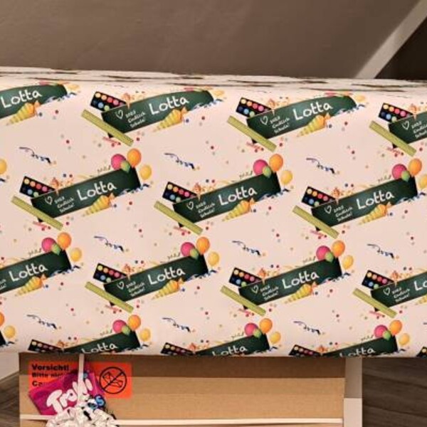 Individual Packaging With Name and Age * Confetti Wrapping Paper ...