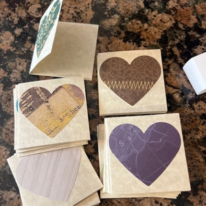 Mini NOTECARD Assortment Tiny 2 Square Folded Notes Colorful Scalloped ...