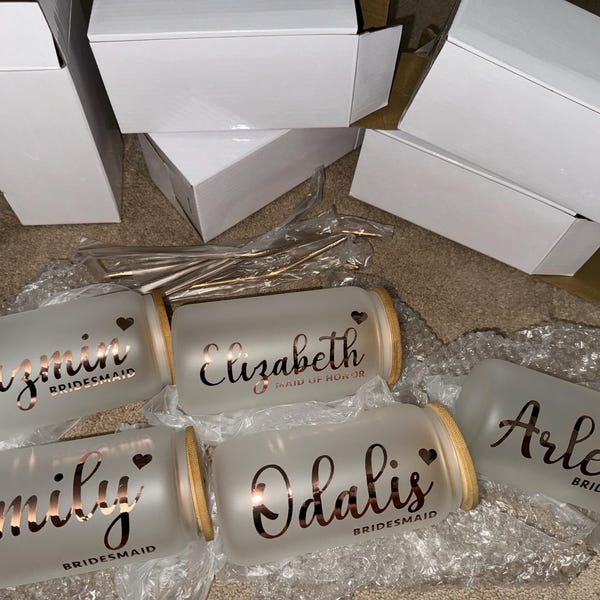 Bridesmaid Proposal, Future Mrs , Personalized Glass Tumbler, Frosted ...