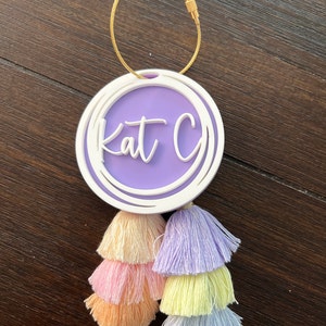 Personalized Initial Bag Charm Name Beach Tote Tag Last Name Initial ...