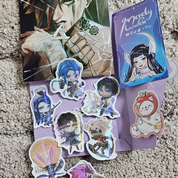 Arcane Keychain Charm, Holographic Sticker, Vi, Caitlyn, Jinx, Ekko ...