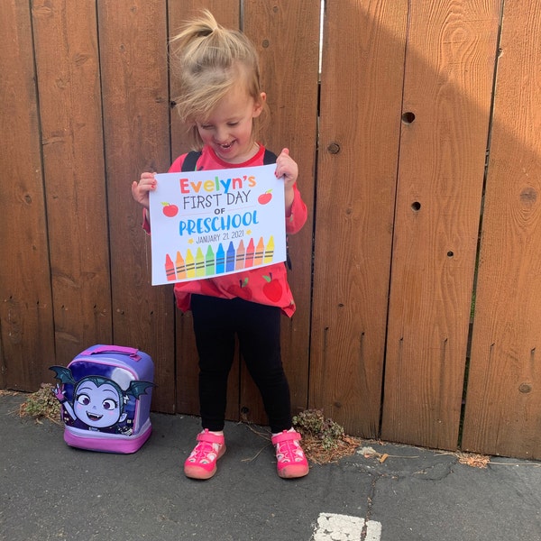 Editable First Day of School Sign, Printable Sign, Personalized School ...