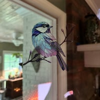 Blue Tang Stained Glass Window Cling Window Sticker Decal No Adhesive ...
