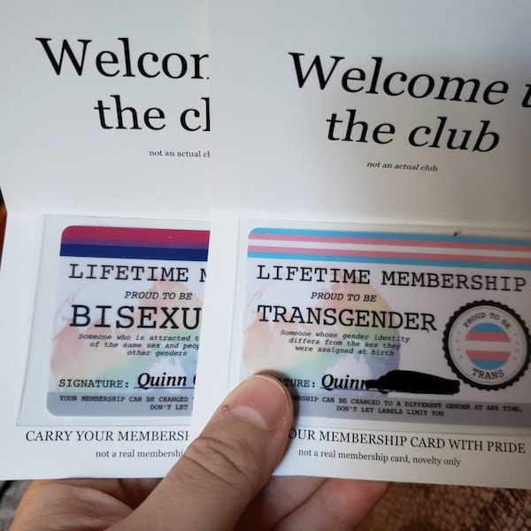 TRANSGENDER Lifetime Membership Card - Gay Pride Card - LGBT Identity ...