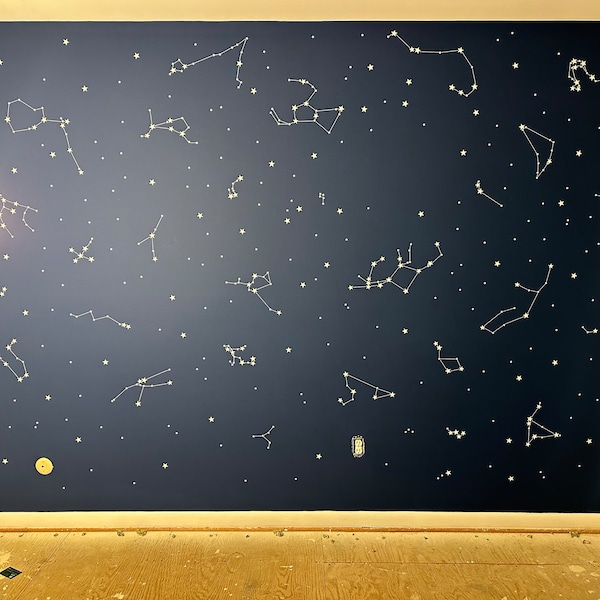 Constellation Wall Decals, Kids Room Decor, Constellation Star Map ...