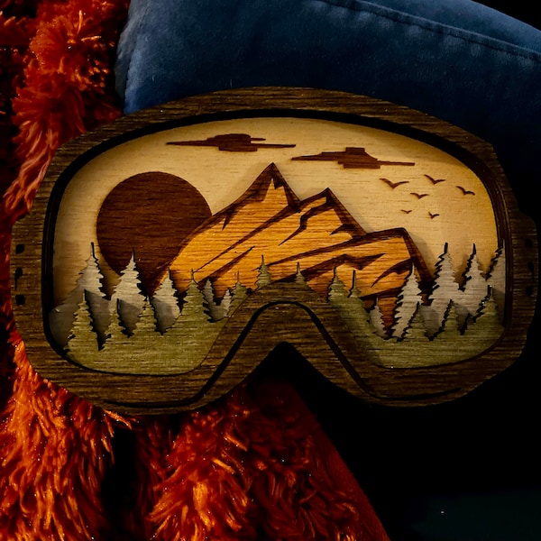 3D Layered Wood Art, Ski/snowboard Goggles - Etsy