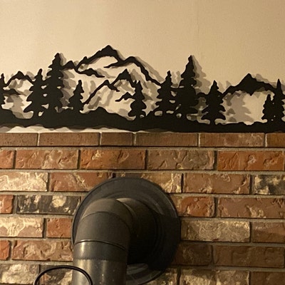 Mountain and Tree Scene Metal Wall Art 6.1 - Etsy