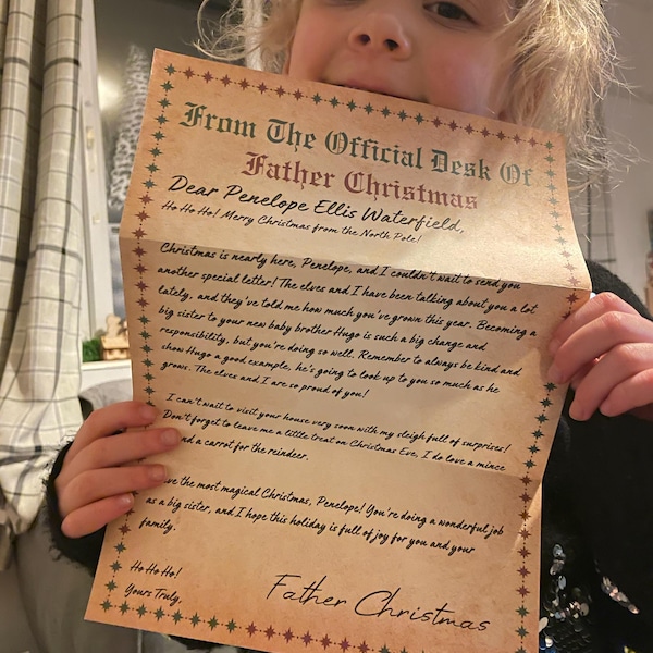 Custom Baby's First Christmas Letter - Personalised Nice List ...