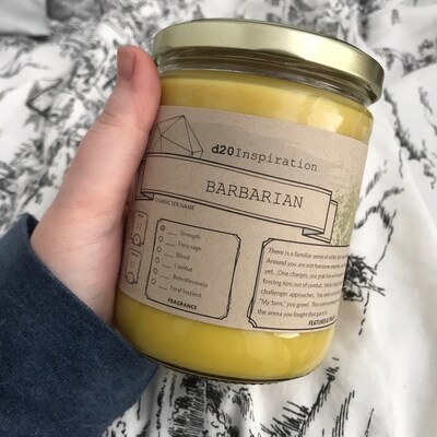 Barbarian RPG Gaming Soy Candle Customize to Your Character - Etsy