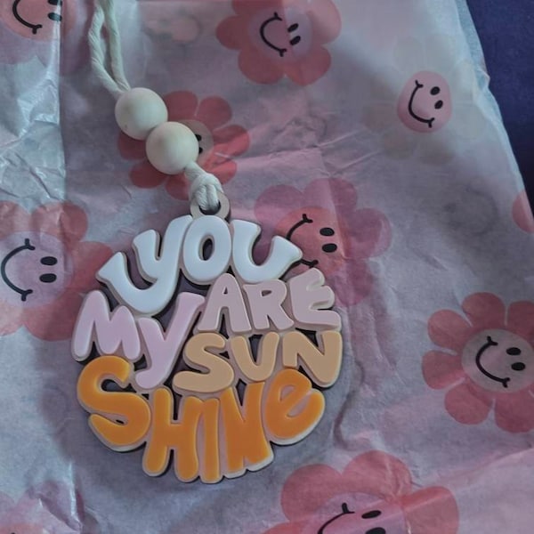 You Are My Sunshine Car Charm: Handmade Acrylic Rearview Mirror Decor ...