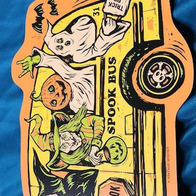 Spooky Bus Halloween Die Cut Decoration - Etsy