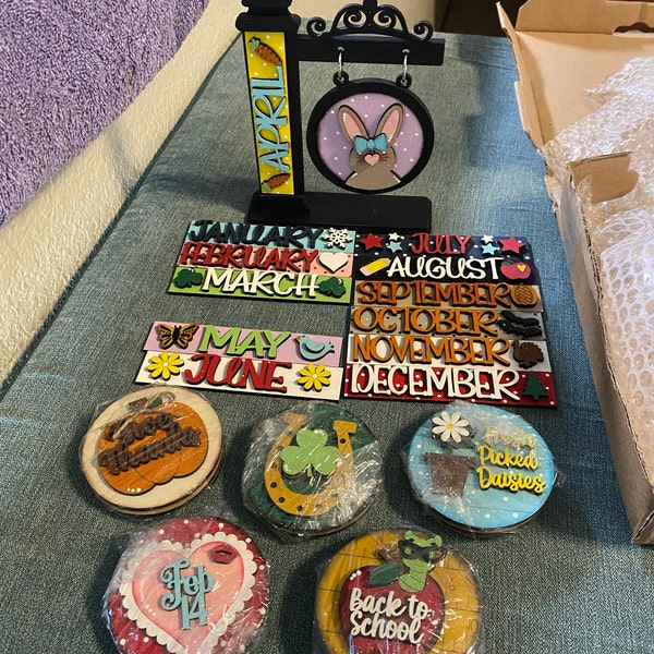 DIY Kit or Painted Christmas Pallet Ornaments, Christmas Gift, Snowman ...