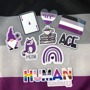 Asexual Pride Sticker Pack, LGBTQ Stickers, Pride Stickers, Water ...