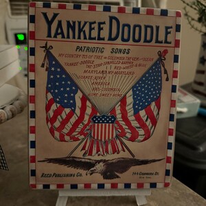 Yankee Doodle Patriotic Songs Wood Sign, Vintage Americana Decor ...