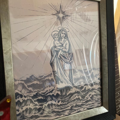 Star of the Sea Stella Maris Art Print, Hail Mary Print, Mother's Day ...