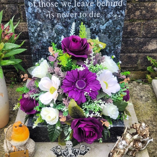 Grave Flowers Funeral Tributes Funeral Spray Artificial Grave Flowers ...