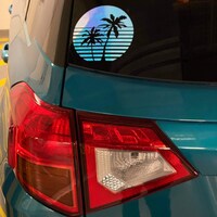 Synthwave Sunset Decal, Vaporwave Vinyl Decal, Retro Bumper Sticker for ...