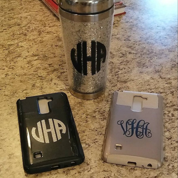Vinyl Monogram Decal, Monogram for Phone Case, iPhone Monogram Decal ...