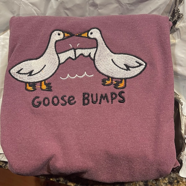 Goose T-shirt- Goose Embroidered T-shirt- Funny Goosebumps- Comfort ...