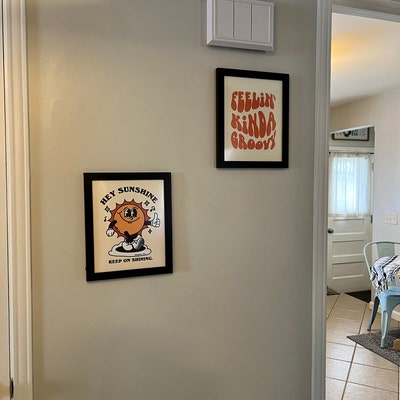 Sun Retro Character Wall Decor, Retro Quote Wall Print, Vintage Poster ...