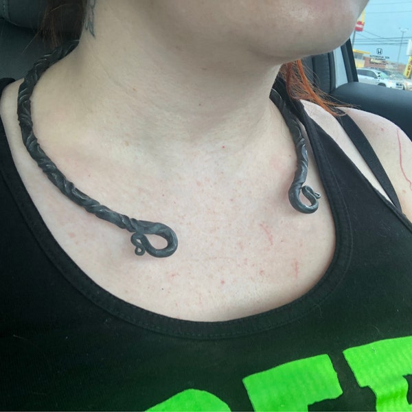 Forged Iron Neck Torc, Forged Torc, Viking Torc, Medieval Nordic Torc ...
