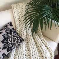 Super Chunky Wool Throw 100% Australian Natural Cream Merino - Etsy ...