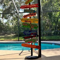 Set of 7 Directional Signs . Beach Signs . Tiki Signs . Custom ...