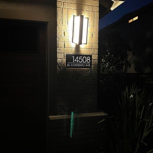 Custom LED House Number Illuminated House Sign Modern ,LED, Vertical ...
